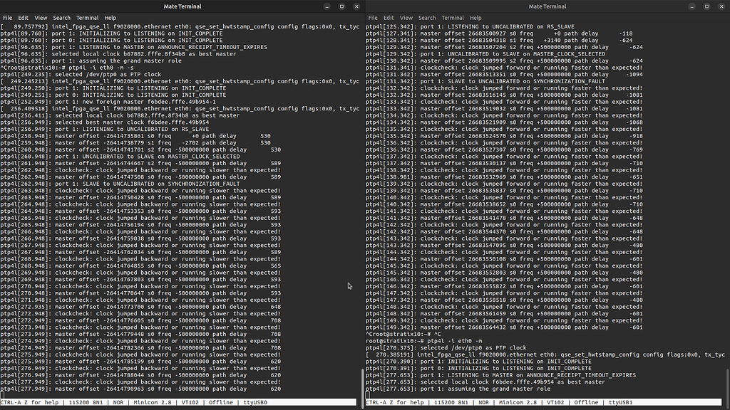 Stratix10 soc PTP example not converging - RocketBoards Forum